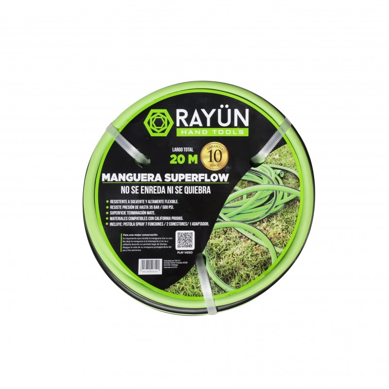 MANGUERA ANTIENRREDO 1/2" x 20 M SUPERFLOW RAYÚN